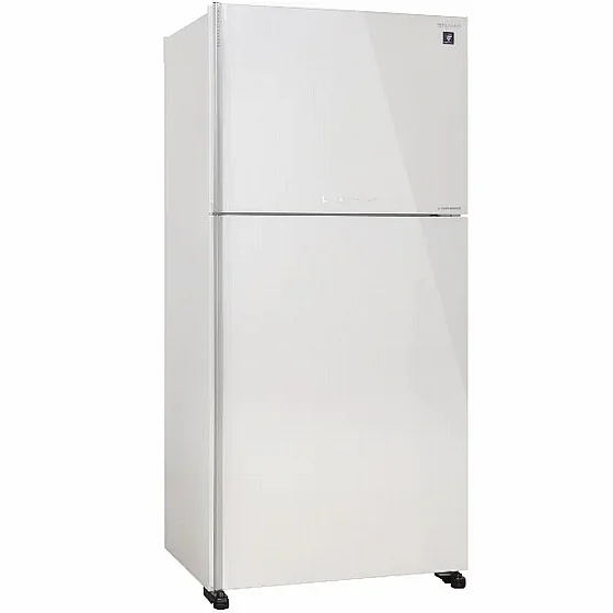 מקרר 2 דלתות מקפיא עליון 604 ליטר דלתות זכוכית דגם SHARP SJ-GTR820G-WH שארפ צבע לבן